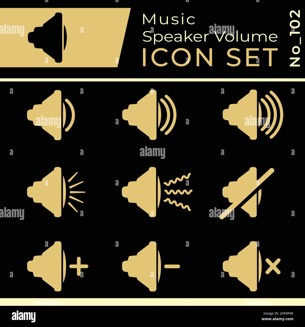 Audio Speaker Volume Icons Set. Vector and illustration Stock Vector ...