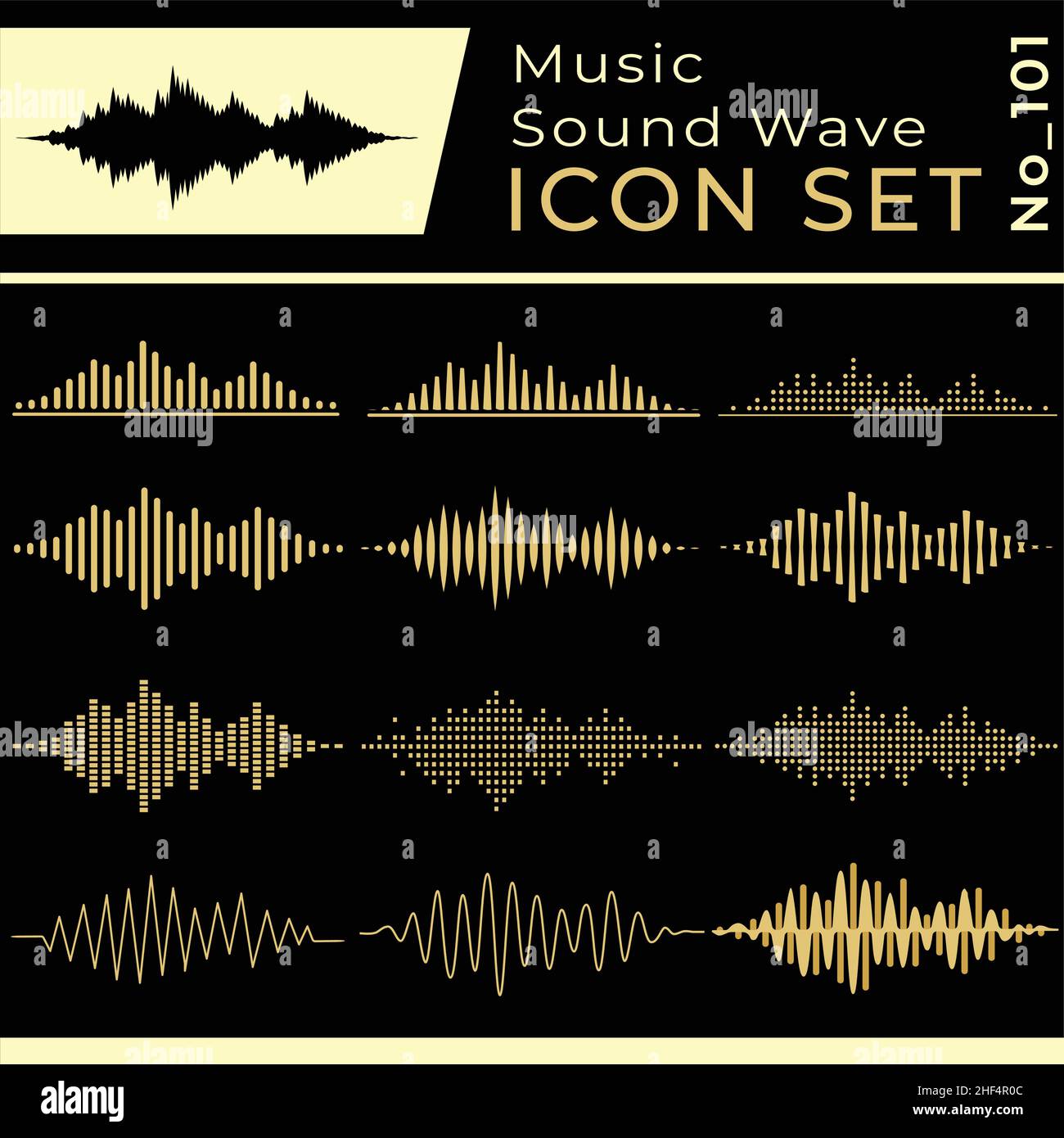Sound waves icon set. Music sound wave equalizer vector design ...