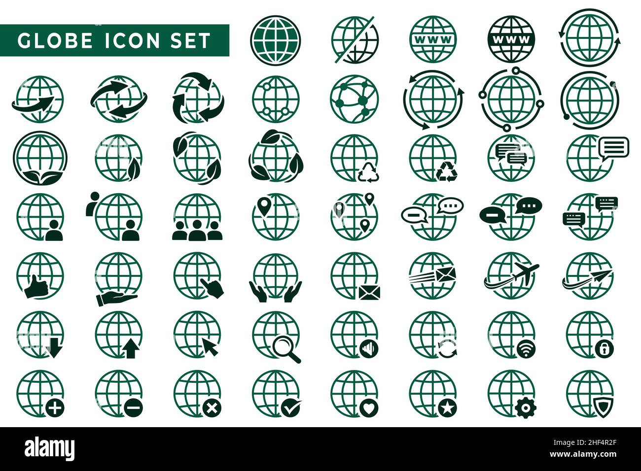 Globe Earth Icon set. Globe World Icon Collection. Vector and ...