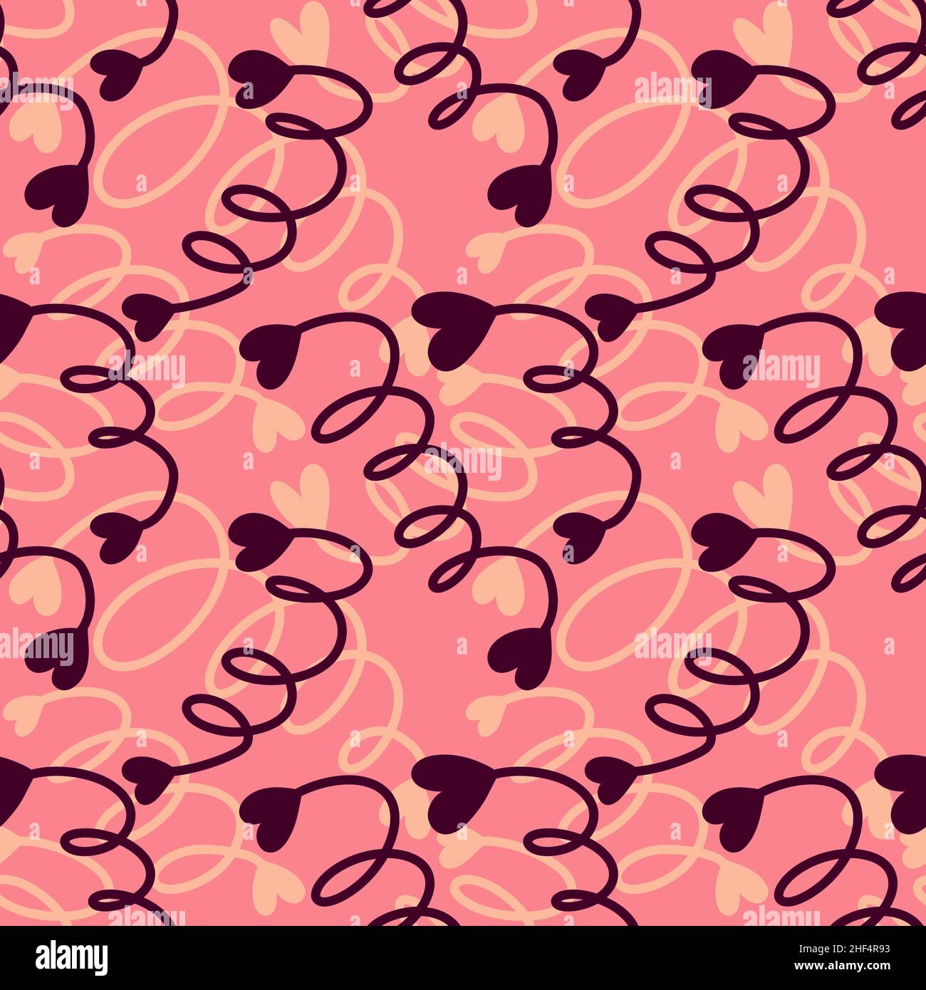 Valentines stripes seamless hearts pattern for fabrics and textiles and ...