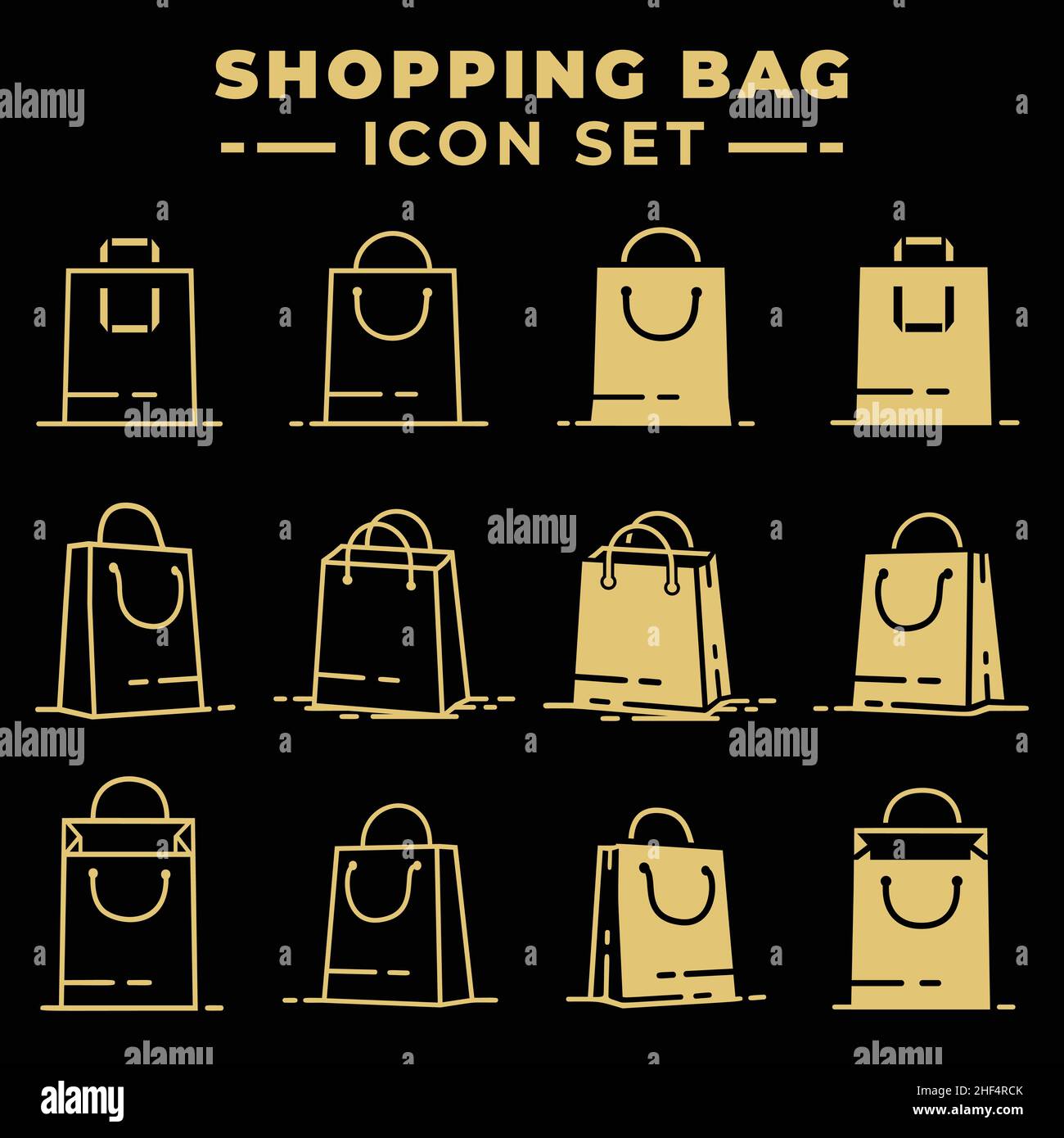 Shopping bag icon set. Collection of shopping bag icon. Vector and ...