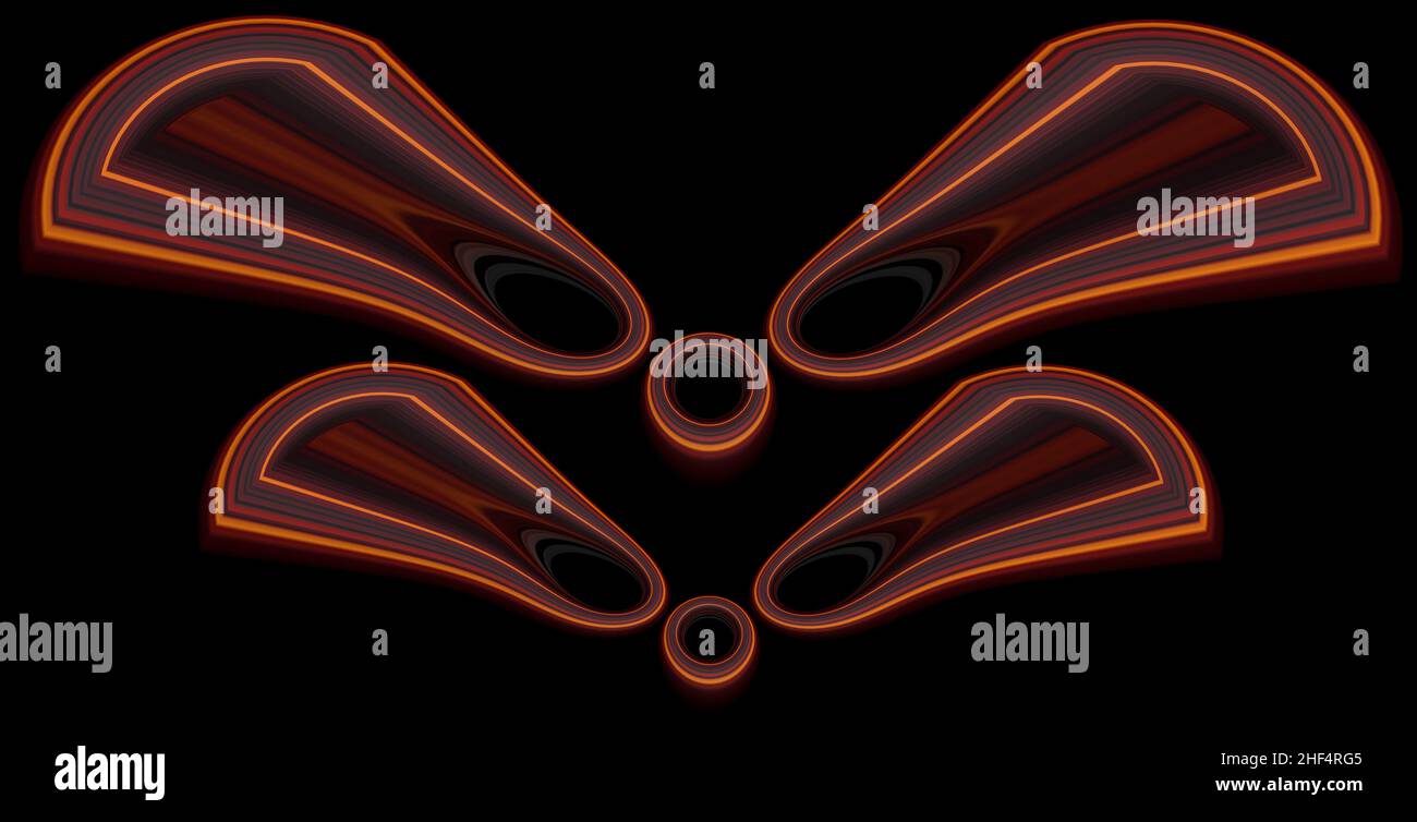 3D illustration of colorful banner with blended abstract curve shapes ...