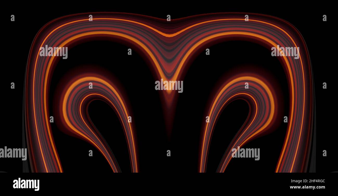 3D illustration of colorful banner with blended abstract curve shapes ...