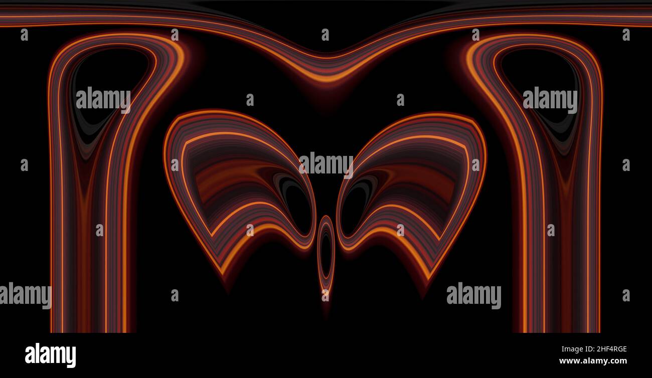 3D illustration of colorful banner with blended abstract curve shapes ...