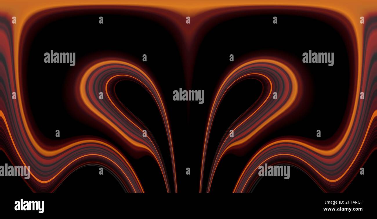 3D illustration of colorful banner with blended abstract curve shapes ...