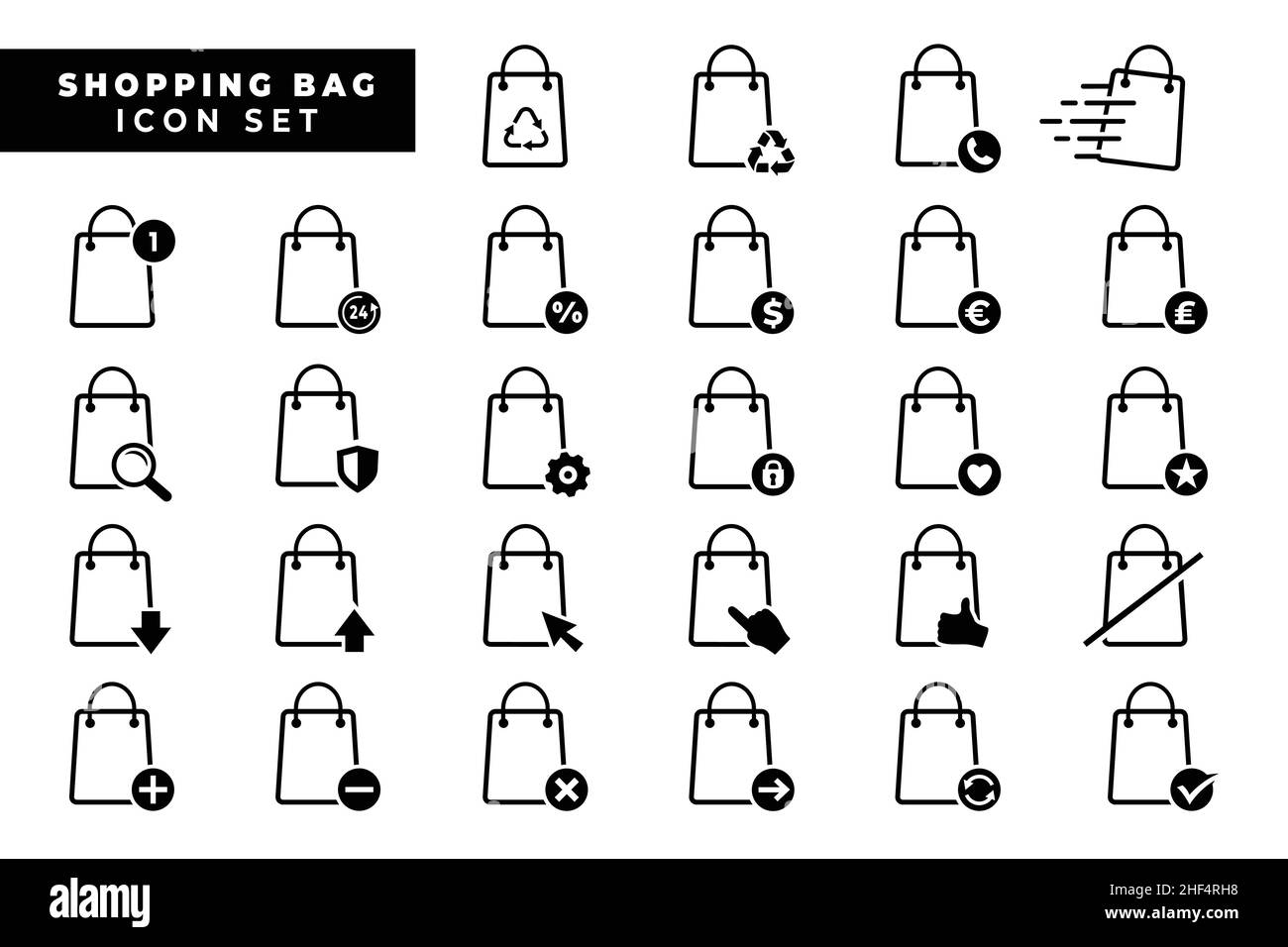 Shopping bag icon set. Collection of shopping bag icon. Vector and ...