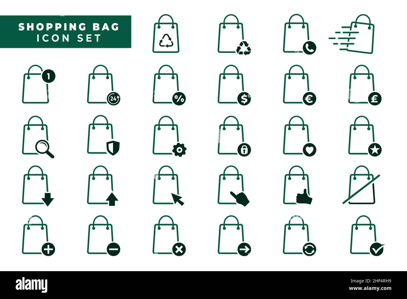Shopping bag icon set. Collection of shopping bag icon. Vector and ...
