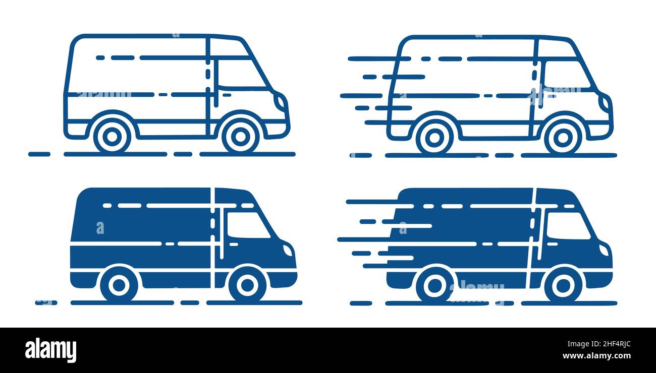 Commercial van icon. Delivery van icon. Vector and illustration Stock ...