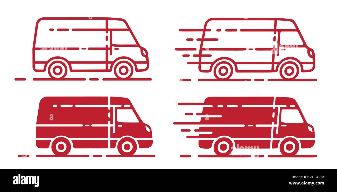 Commercial van icon. Delivery van icon. Vector and illustration Stock ...