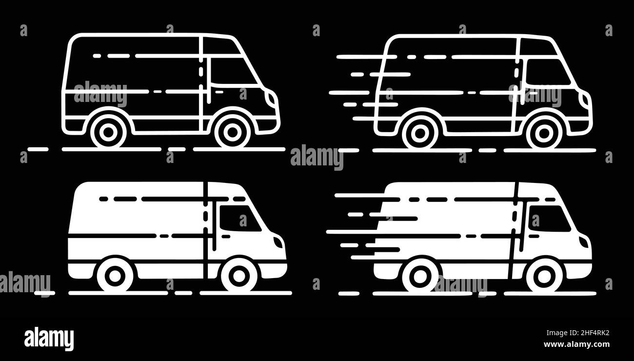 Commercial van icon. Delivery van icon. Vector and illustration Stock ...