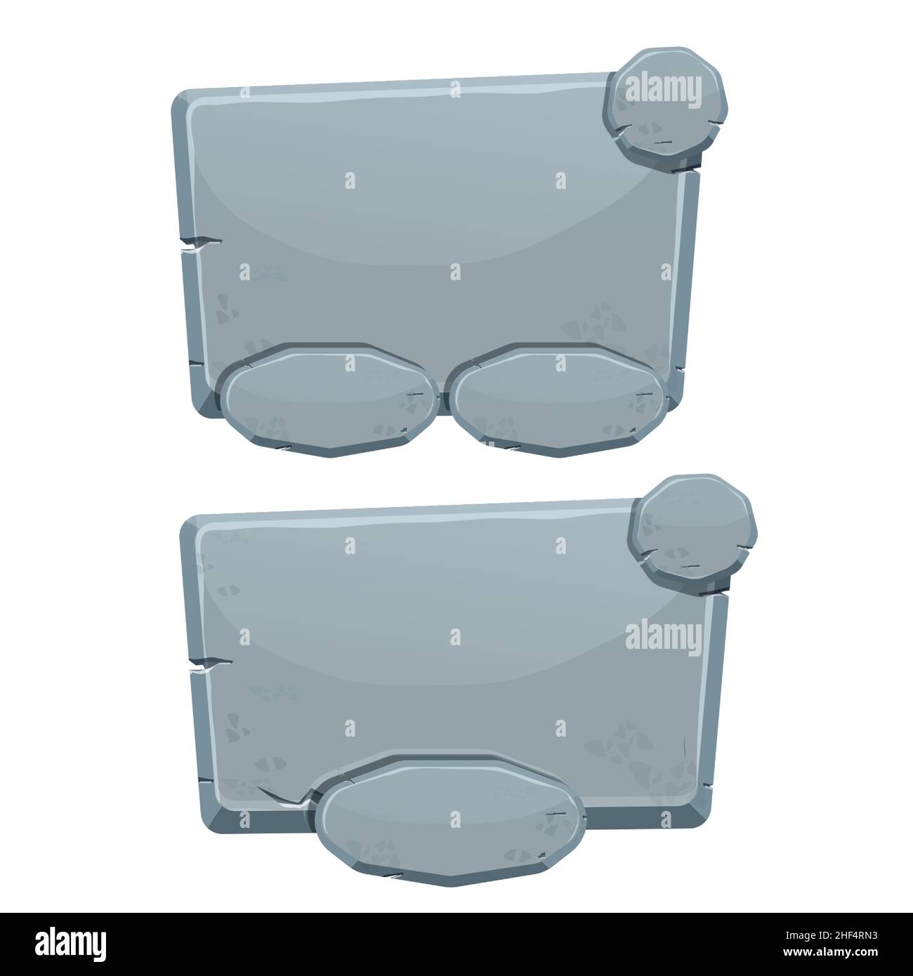 Set stone game menu for selection or navigation in fantasy cartoon ...