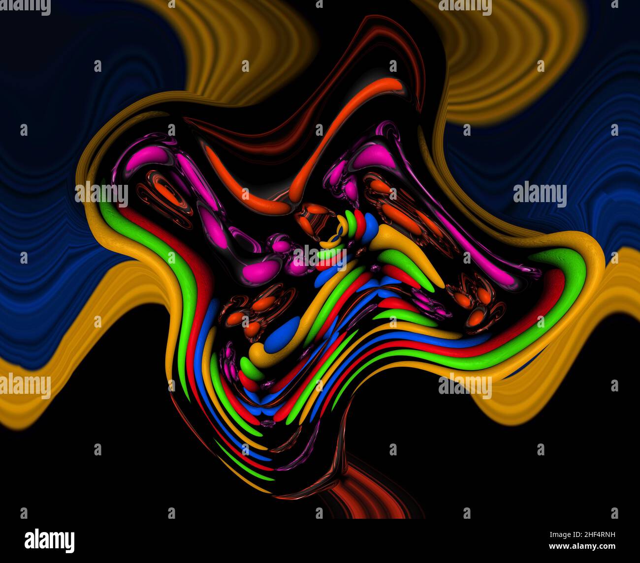 3D render,Hand Drawing Colorful Psychedelic Geometric Stripes Strokes ...