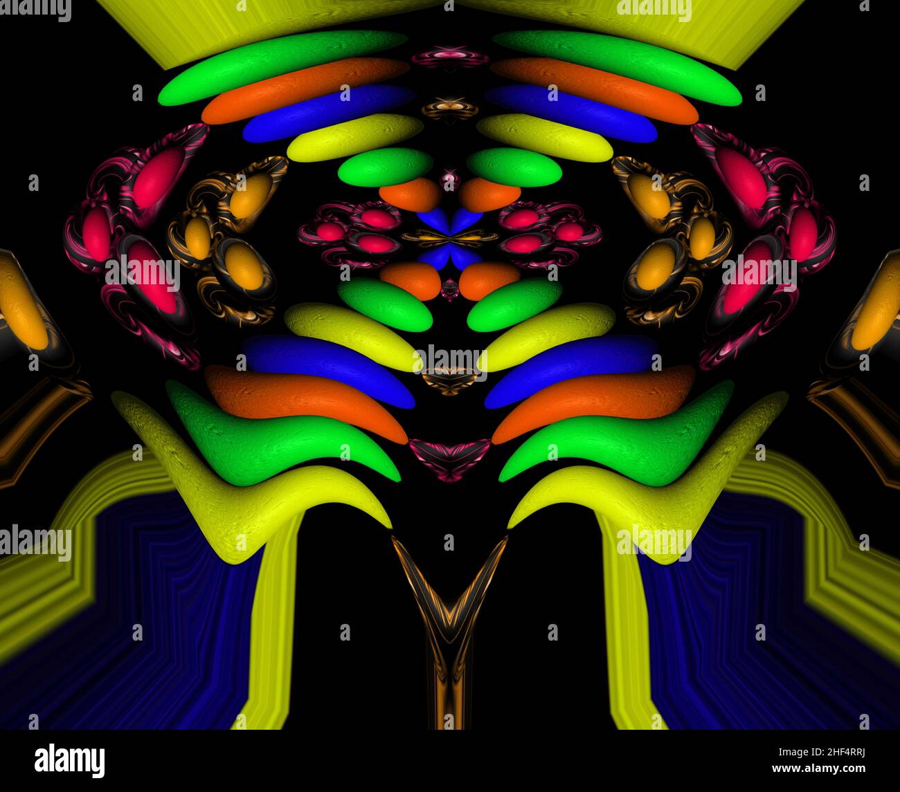 3D render,Hand Drawing Colorful Psychedelic Geometric Stripes Strokes ...