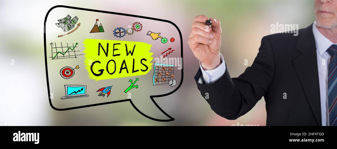 Businessman drawing goals hi-res stock photography and images - Alamy