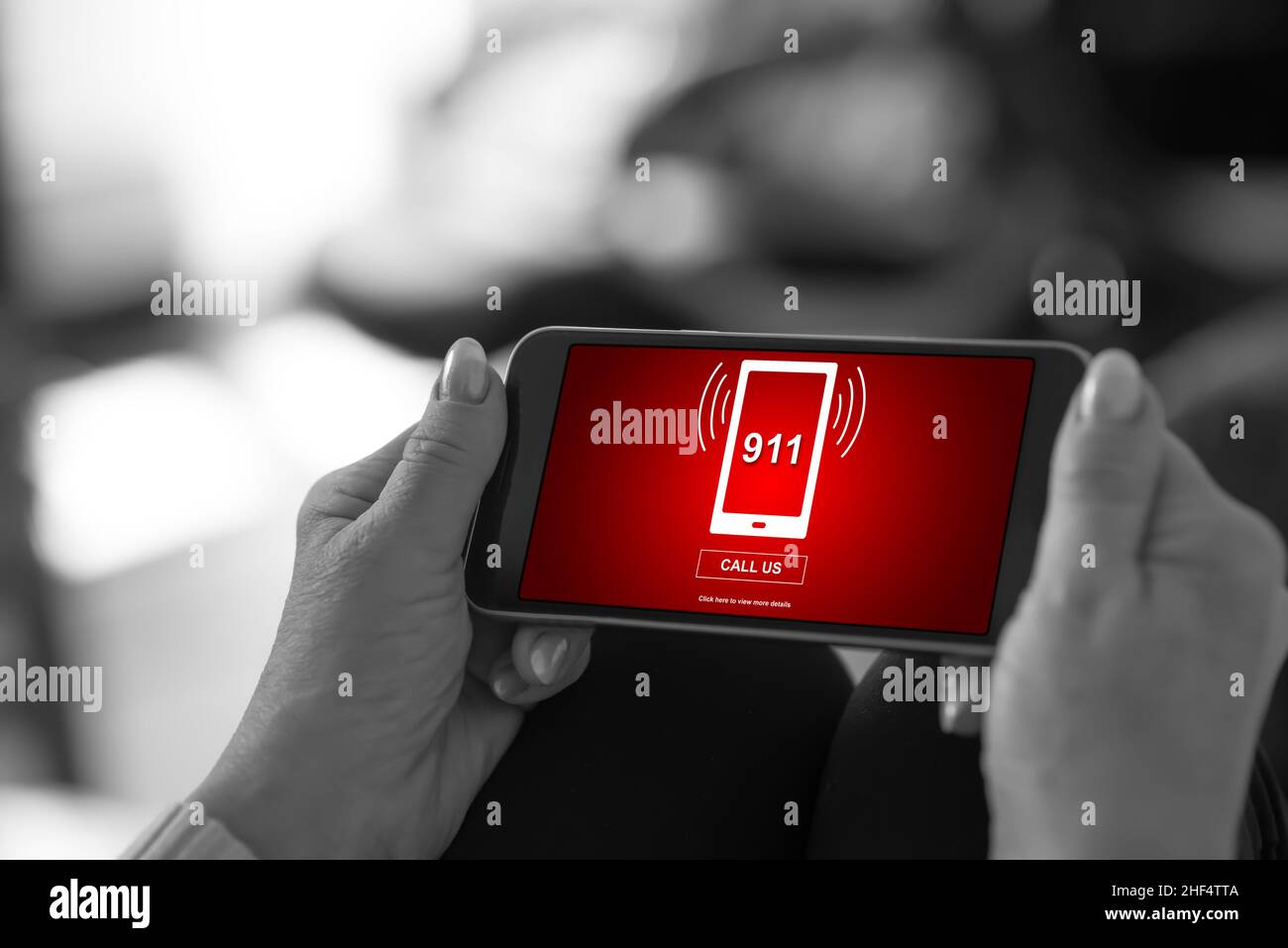 Smartphone screen displaying an emergency concept Stock Photo - Alamy