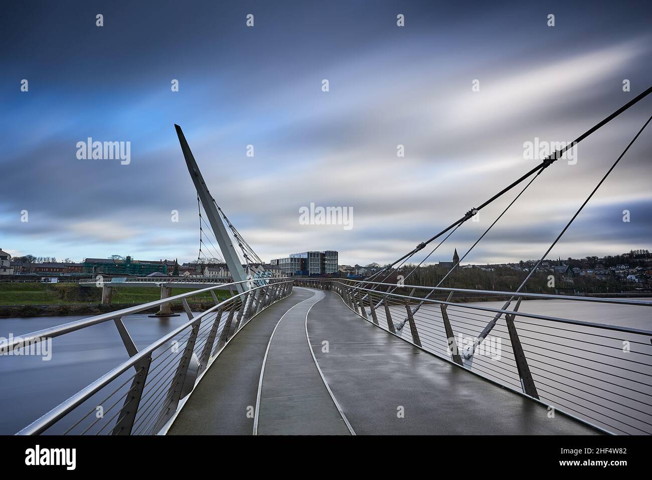 long exposure with clouds from the Scenic view of Londonderry, Peace ...