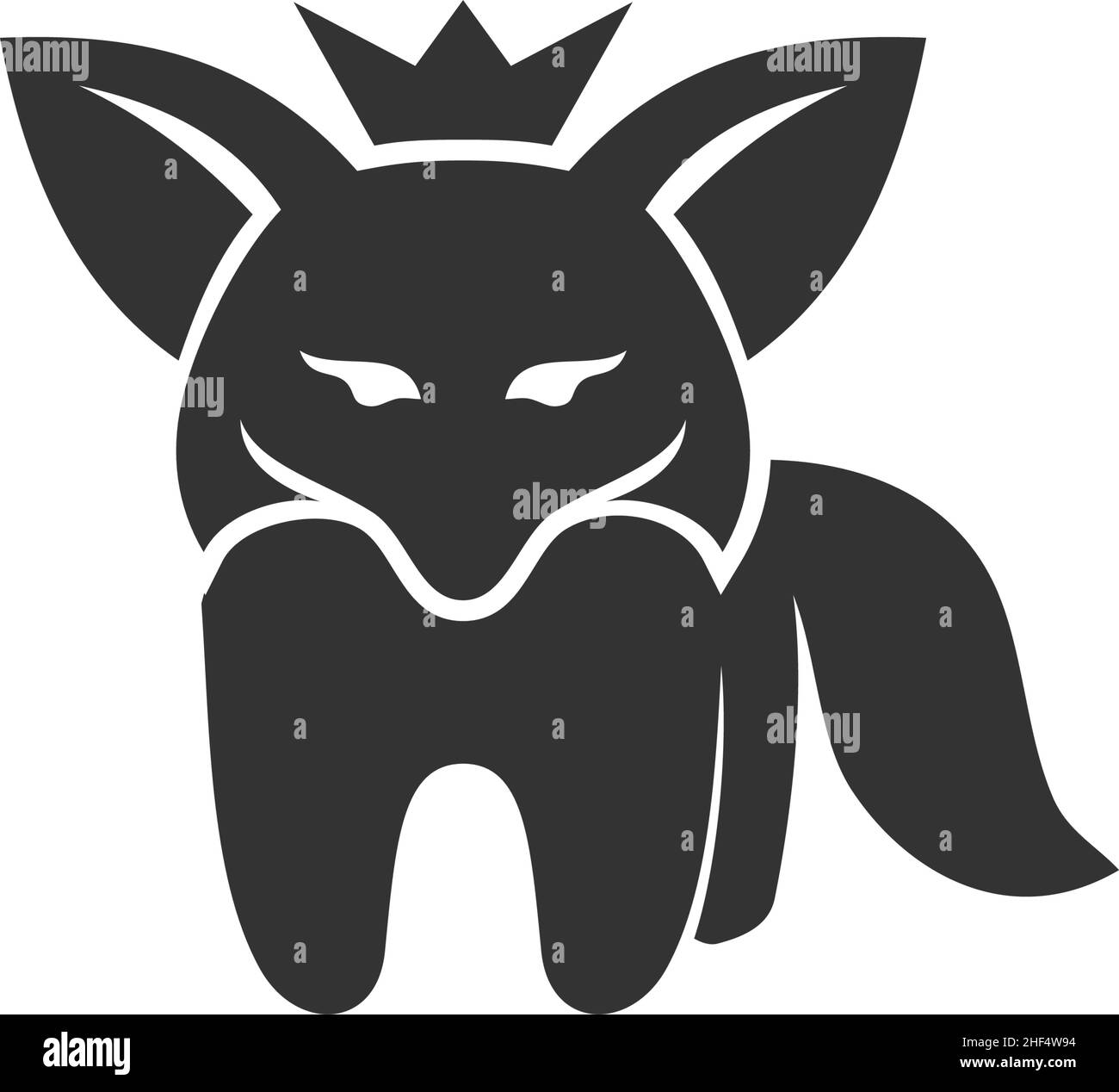 Fox Crown Standing Icon Illustration Brand Identity Stock Vector Image ...