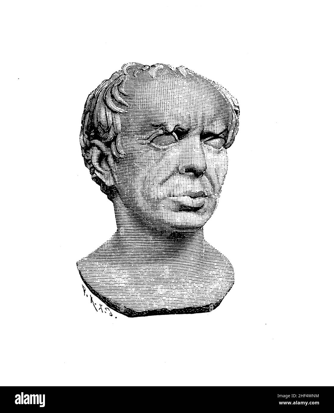 Marble head of Roman general Gaius Marius, Vatican Museums Stock Photo ...