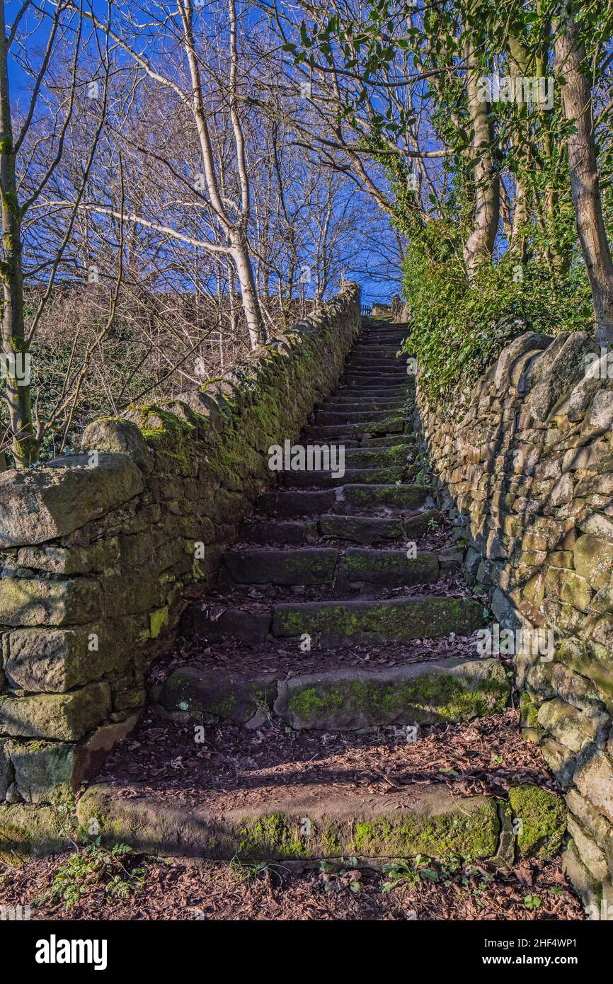 Crich Tor steps, Derbyshire, England Stock Photo - Alamy