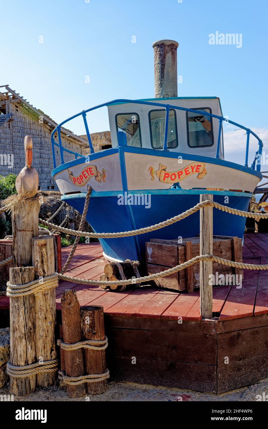 Malta - Popeye Boat in Popeye Village in Anchor Bay - Sweethaven ...