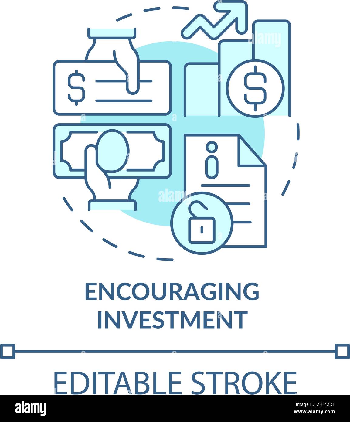 Encouraging investment turquoise concept icon Stock Vector Image & Art ...