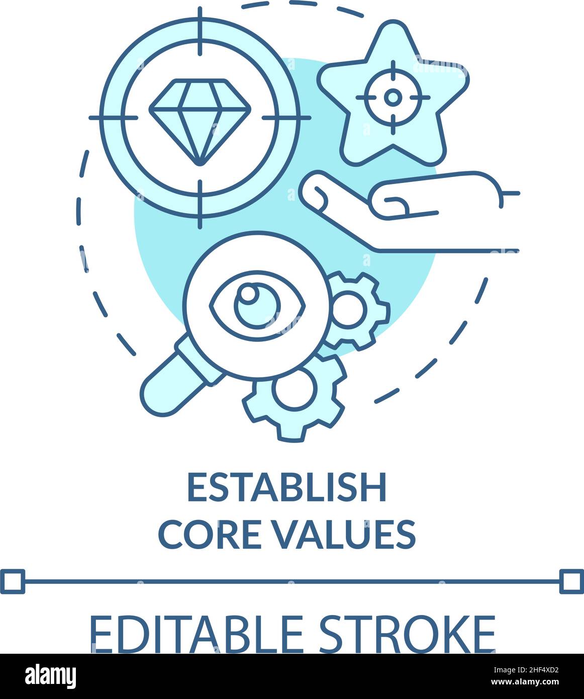 Establish core values turquoise concept icon Stock Vector Image & Art ...