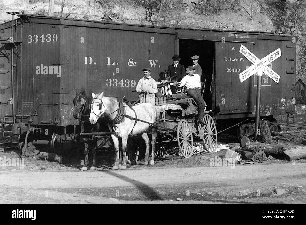 Dlw railroad wagon 1900 Stock Photo - Alamy