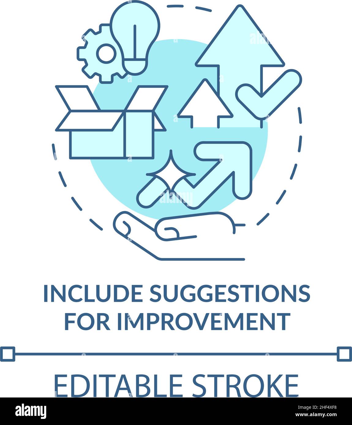 Include suggestions for improvement turquoise concept icon Stock Vector ...