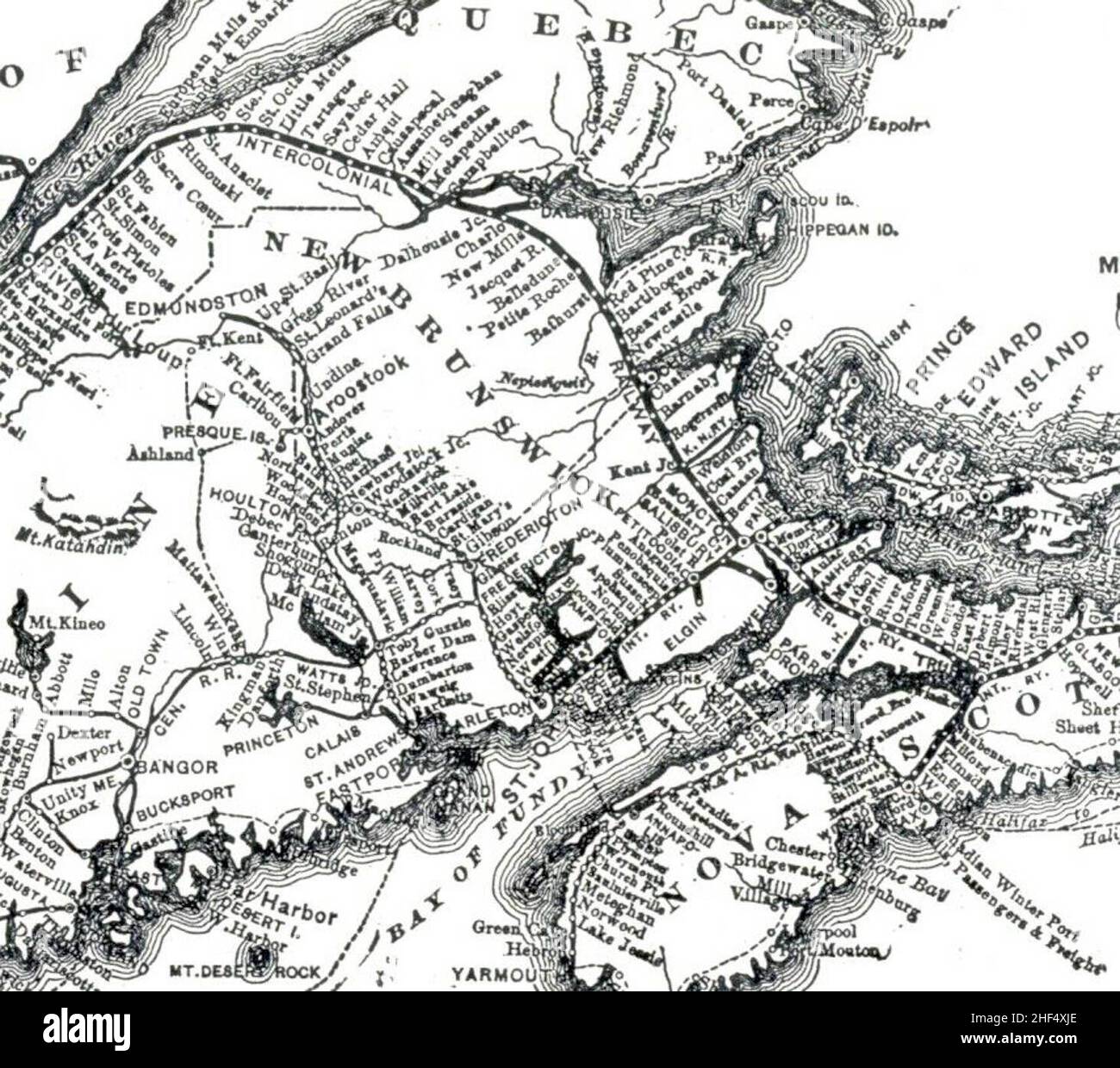Intercolonial system map in 1877 Stock Photo - Alamy