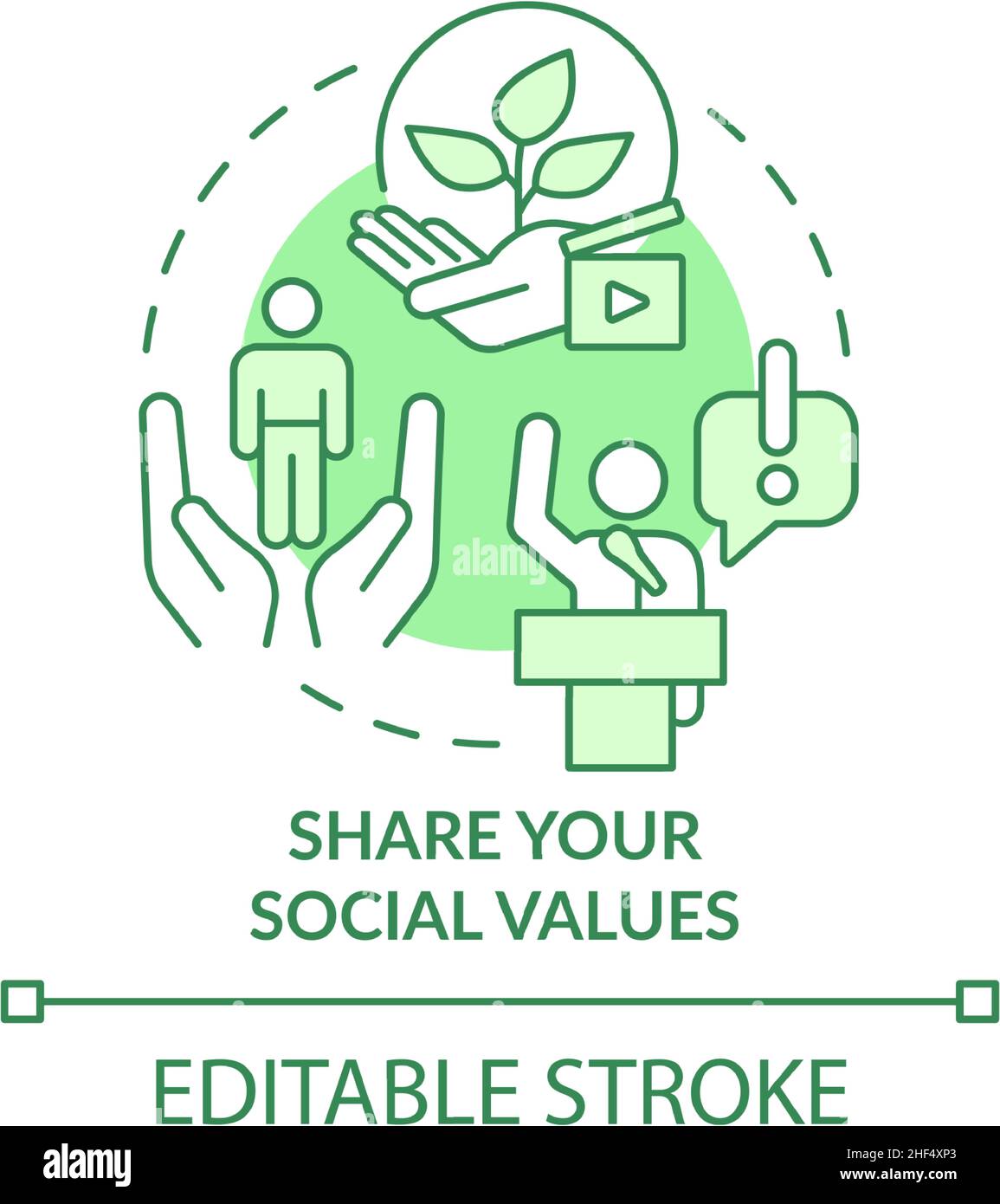 Share your social values green concept icon Stock Vector Image & Art ...