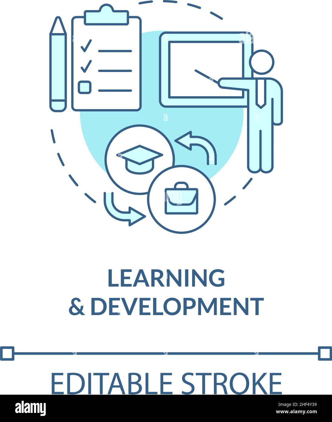 Learning and development turquoise concept icon Stock Vector Image ...