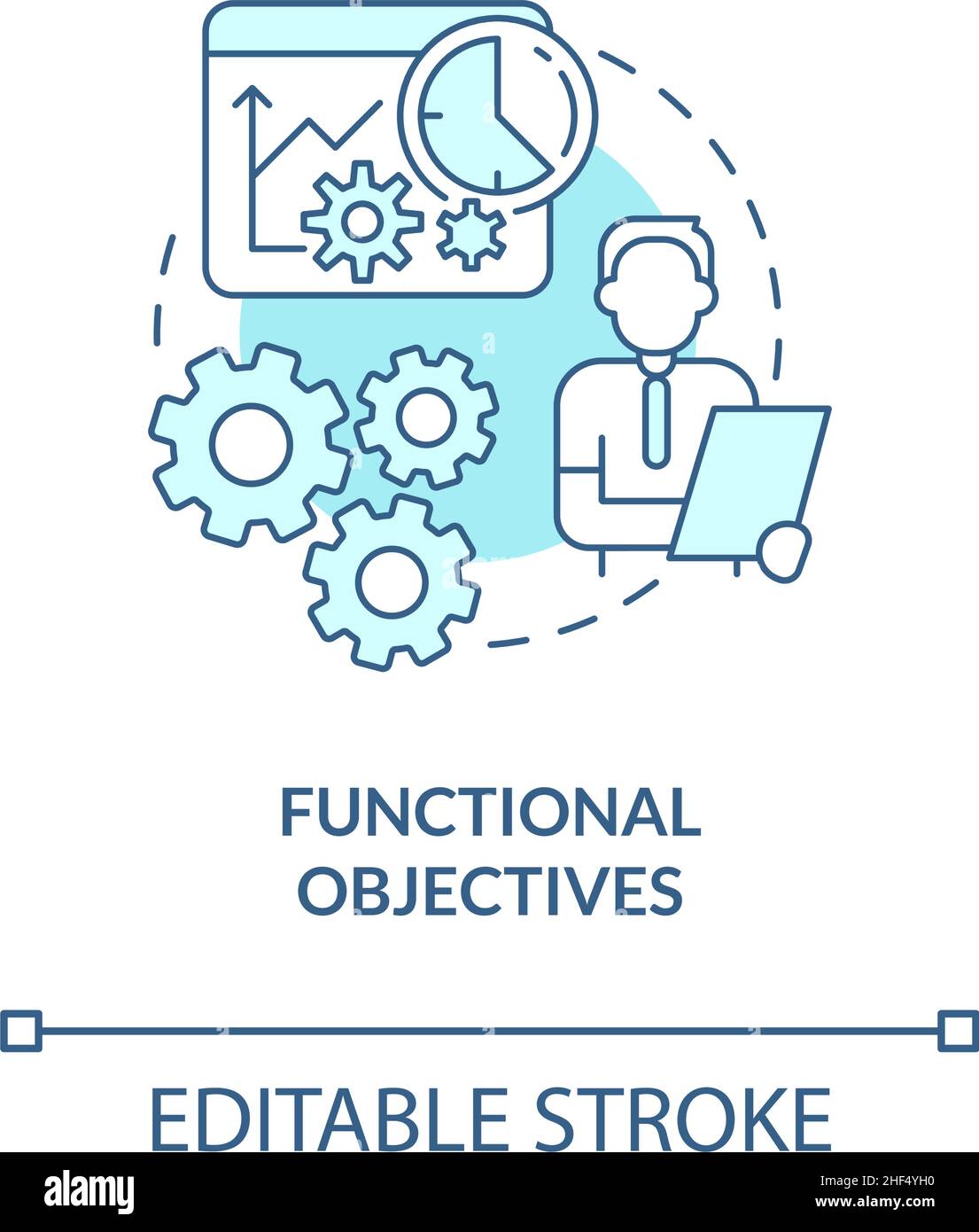 Functional objectives turquoise concept icon Stock Vector Image & Art ...