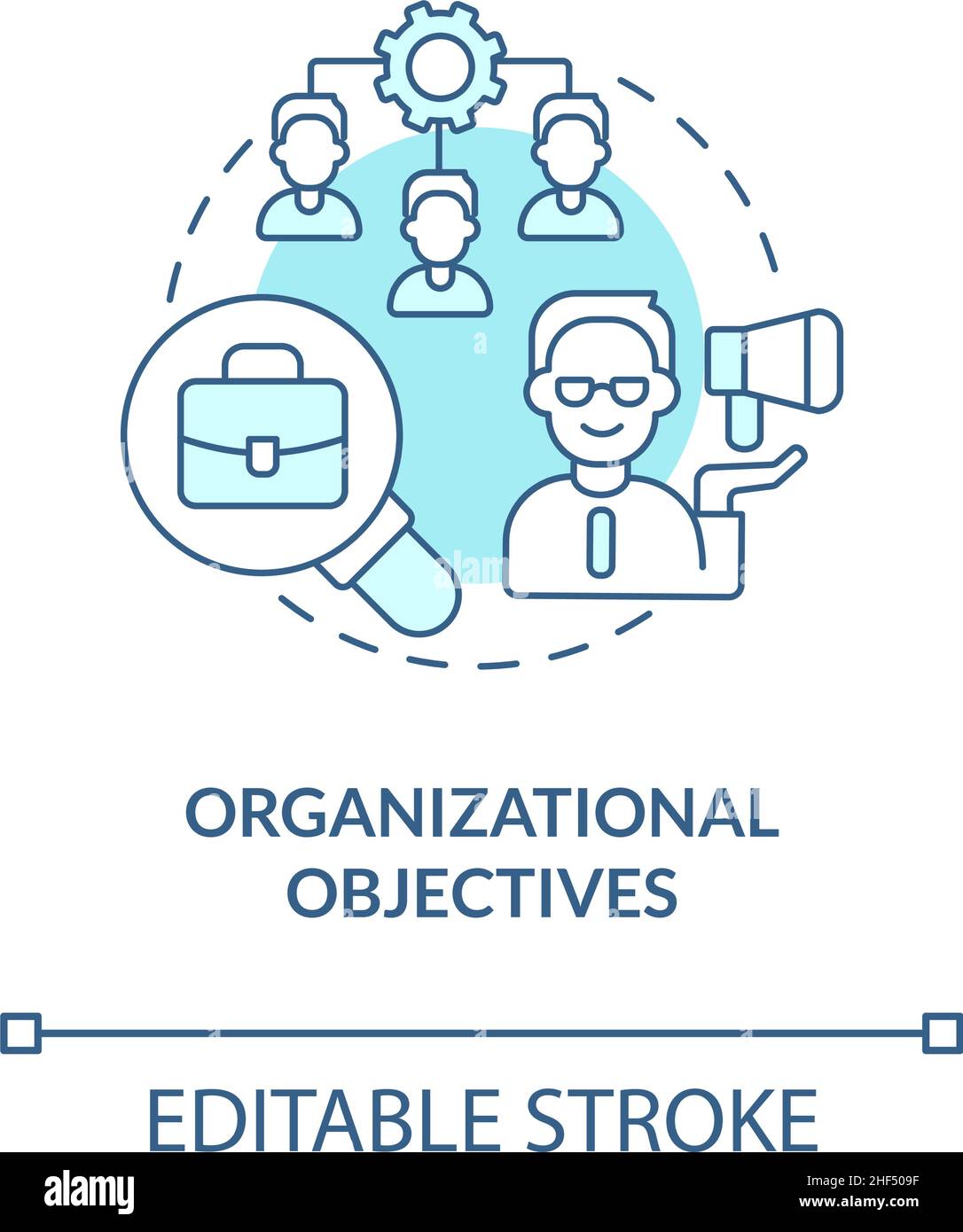 Organizational objectives turquoise concept icon Stock Vector Image ...