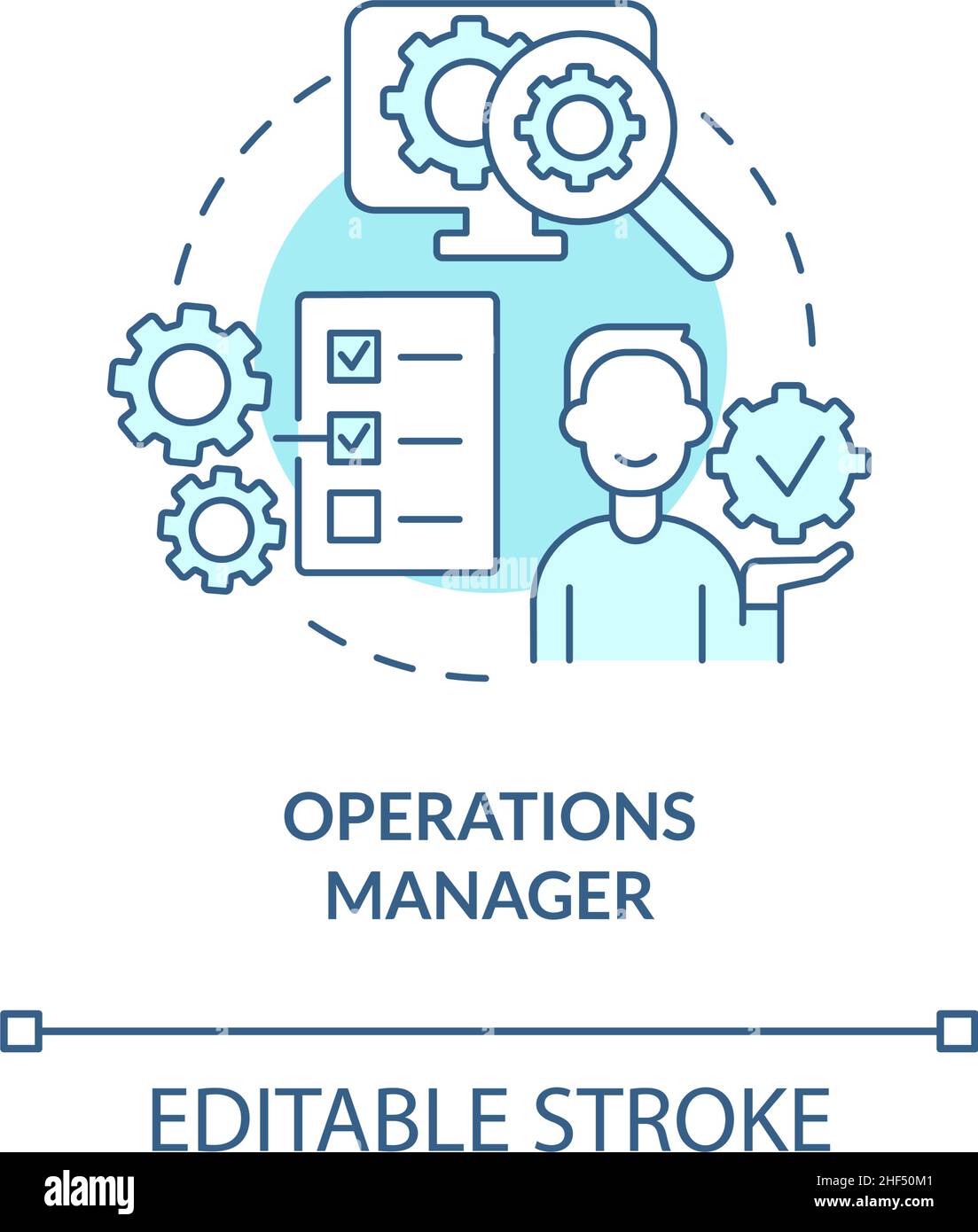 Operations manager turquoise concept icon Stock Vector Image & Art - Alamy