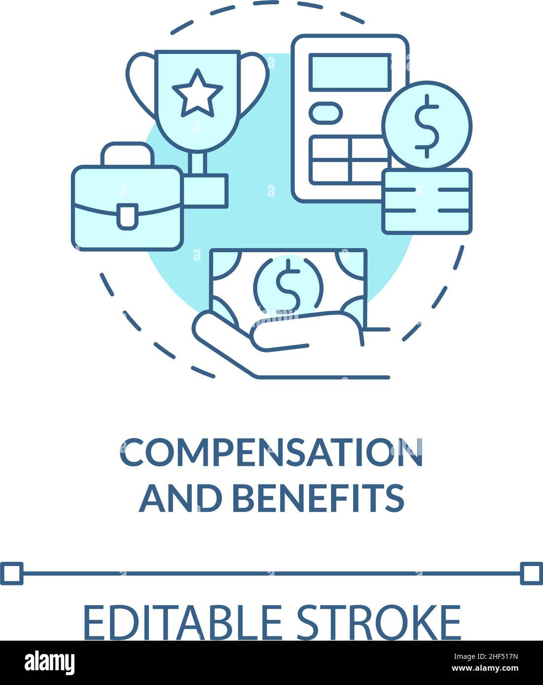 Compensation and benefits turquoise concept icon Stock Vector Image ...