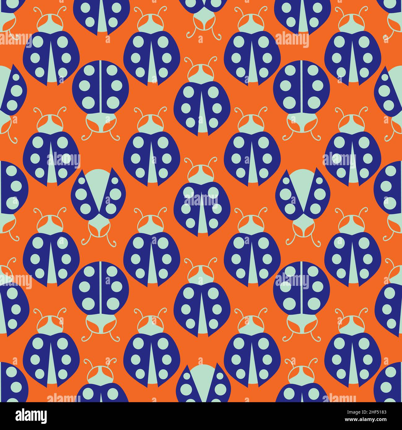 Cute ladybird seamless vector pattern background. Three different types ...