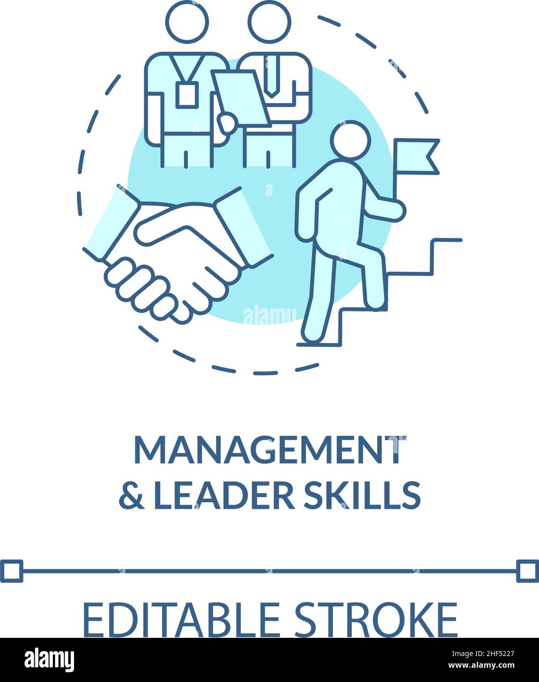 Management and leader skills turquoise concept icon Stock Vector Image ...