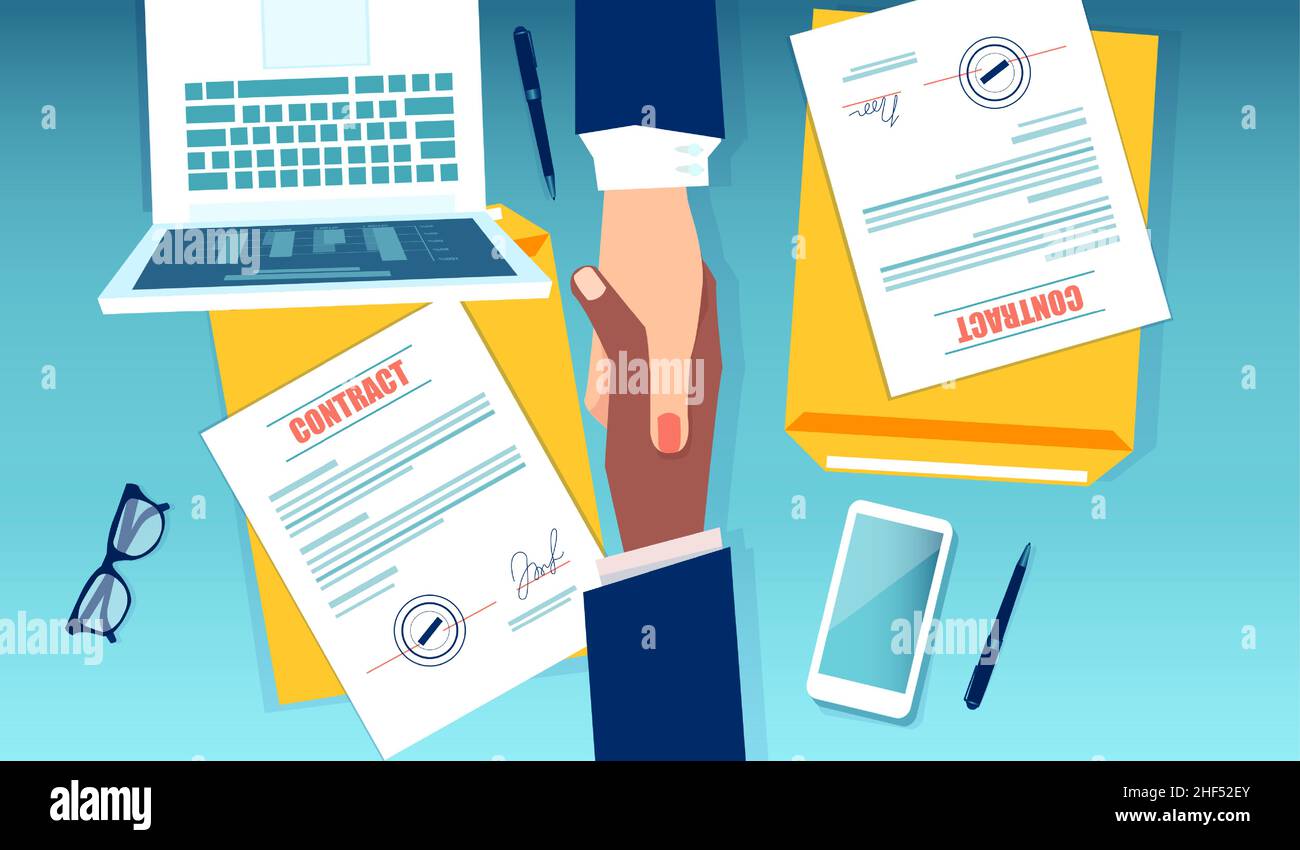 Female hand signing contract Stock Vector Images - Alamy