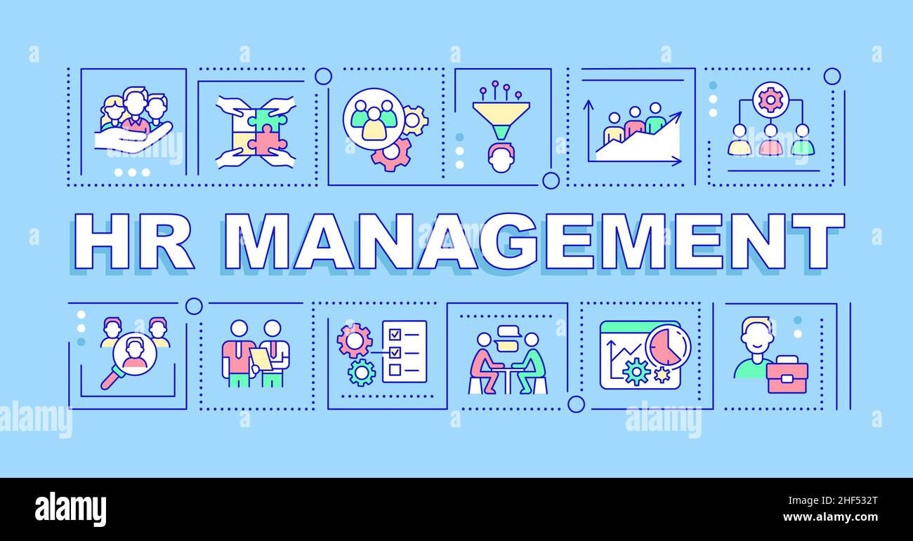 HR management word concepts blue banner Stock Vector Image & Art - Alamy