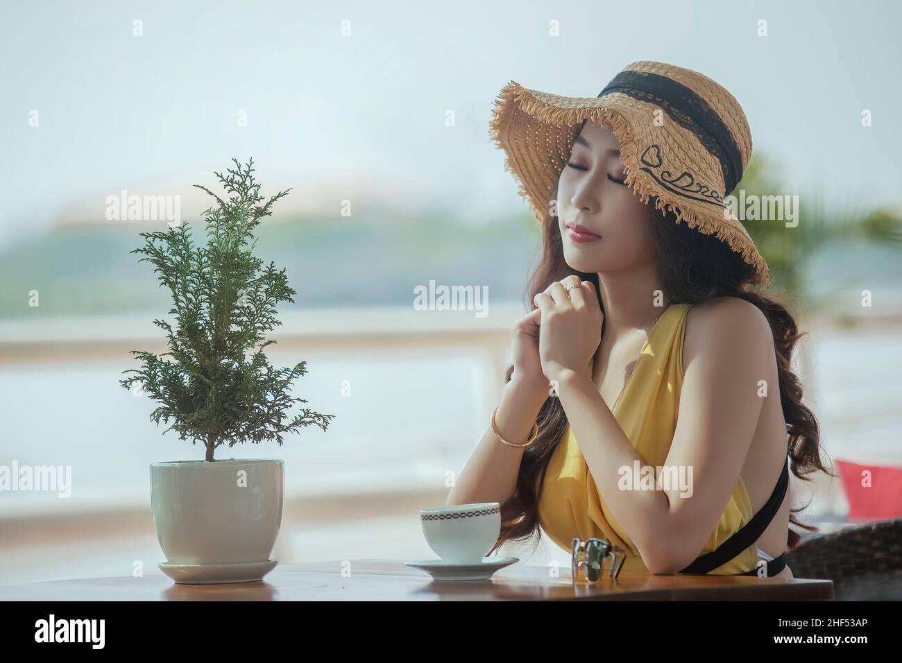 Ho Chi Minh city, Viet Nam: Portrait of a beautiful Vietnamese girl in ...