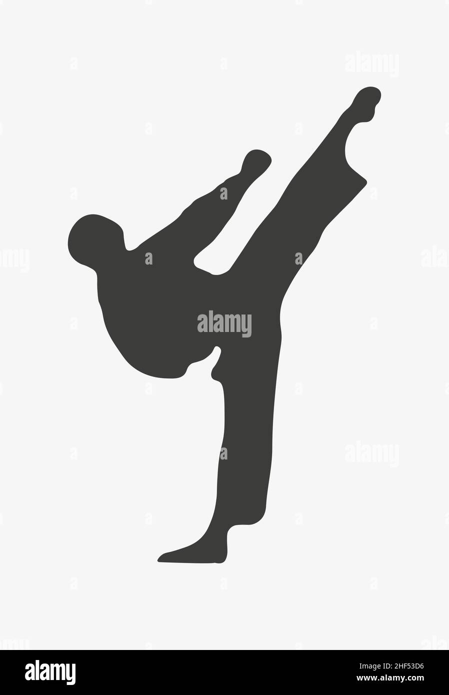 Karate kick vector icon. Martial art silhouette Stock Vector Image ...