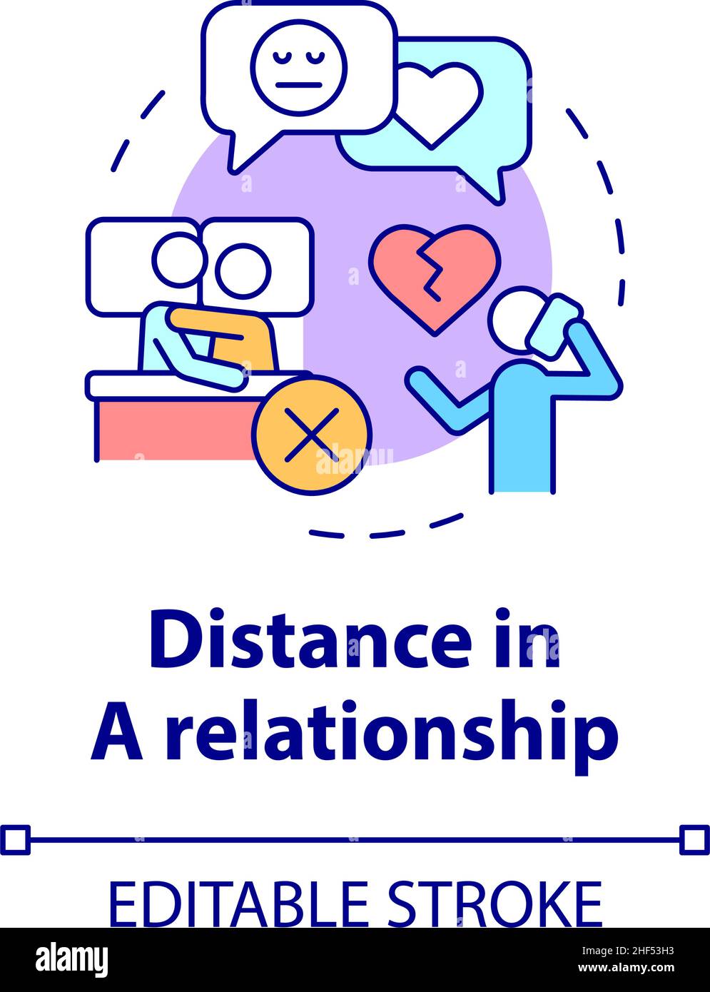 Couple illustration distance hi-res stock photography and images - Alamy