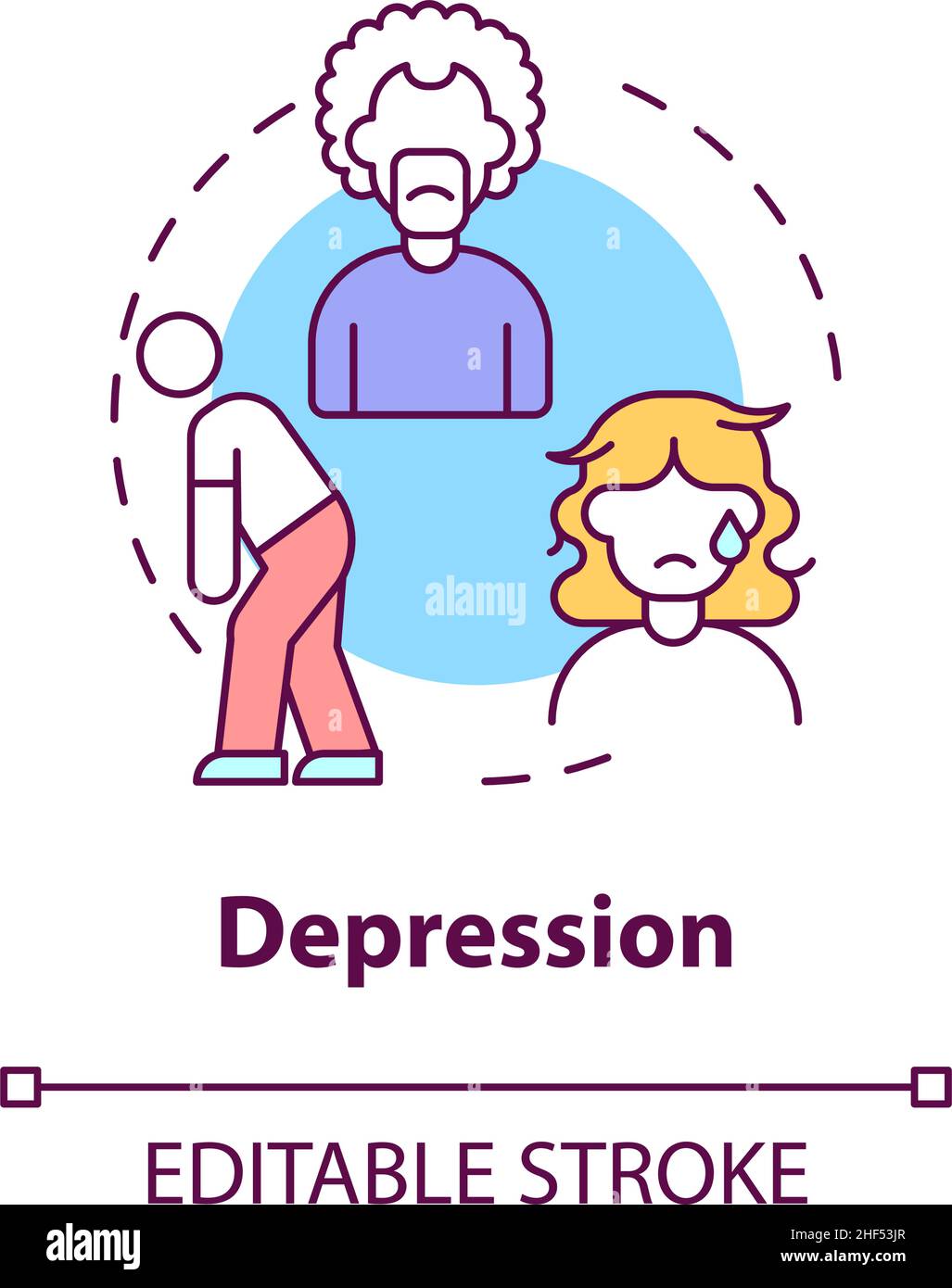 Depression concept icon Stock Vector Image & Art - Alamy