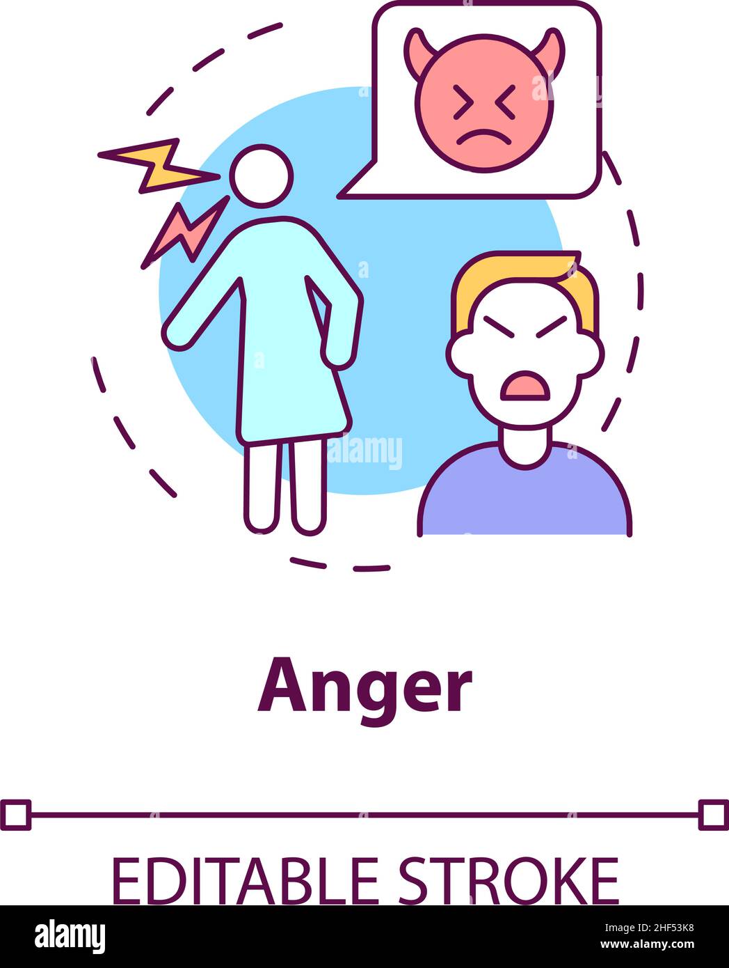 Anger concept icon Stock Vector Image & Art - Alamy