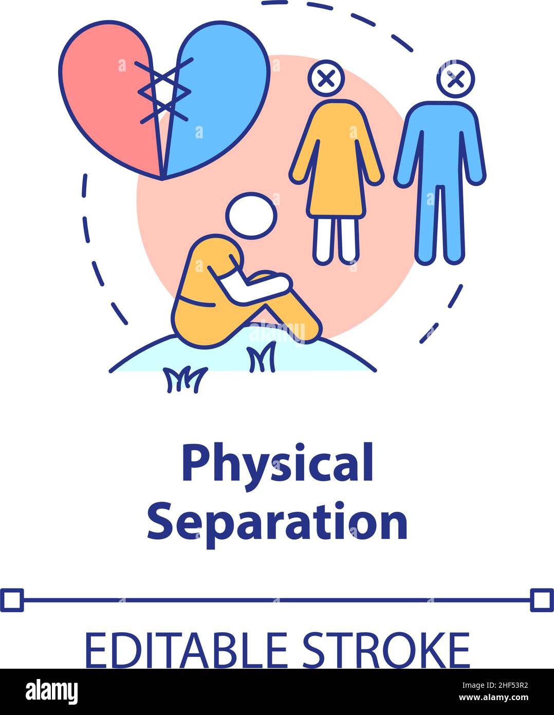 Physical separation concept icon Stock Vector Image & Art - Alamy