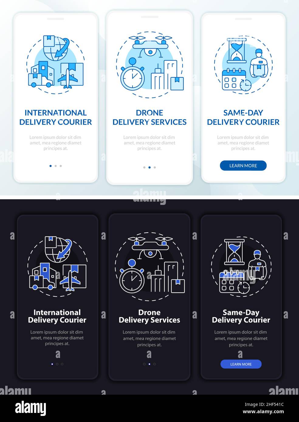 courier-delivery-business-day-and-night-theme-onboarding-mobile-app