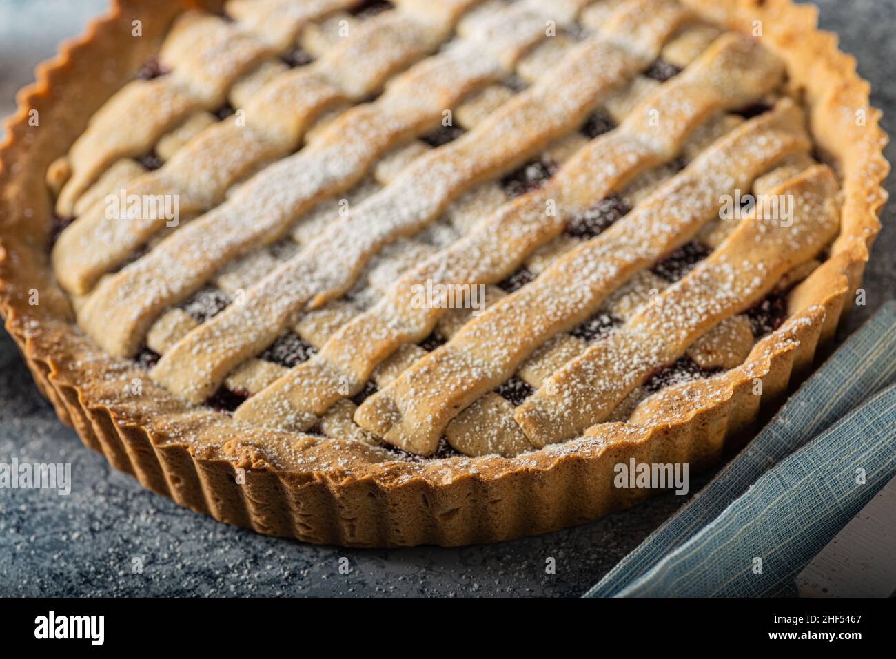 Delicious pie with nuts and sugar, organic food Stock Photo - Alamy