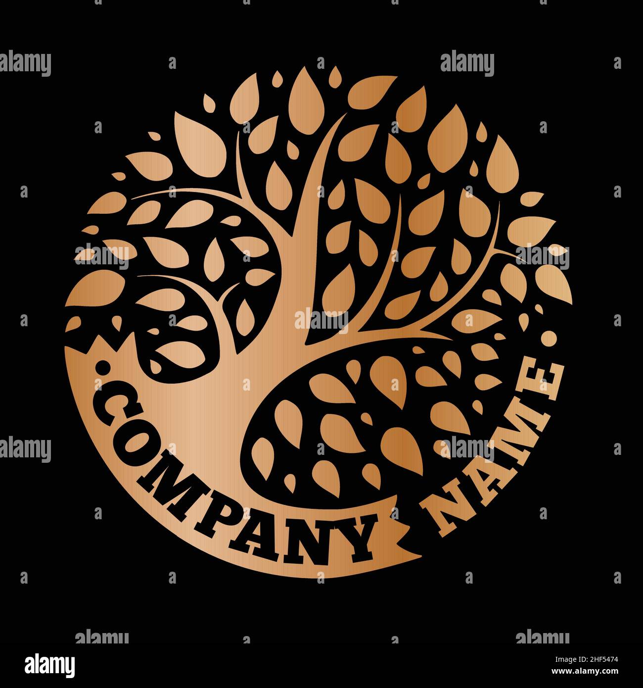 Modern and elegant tree logo design template. Vector and illustration ...