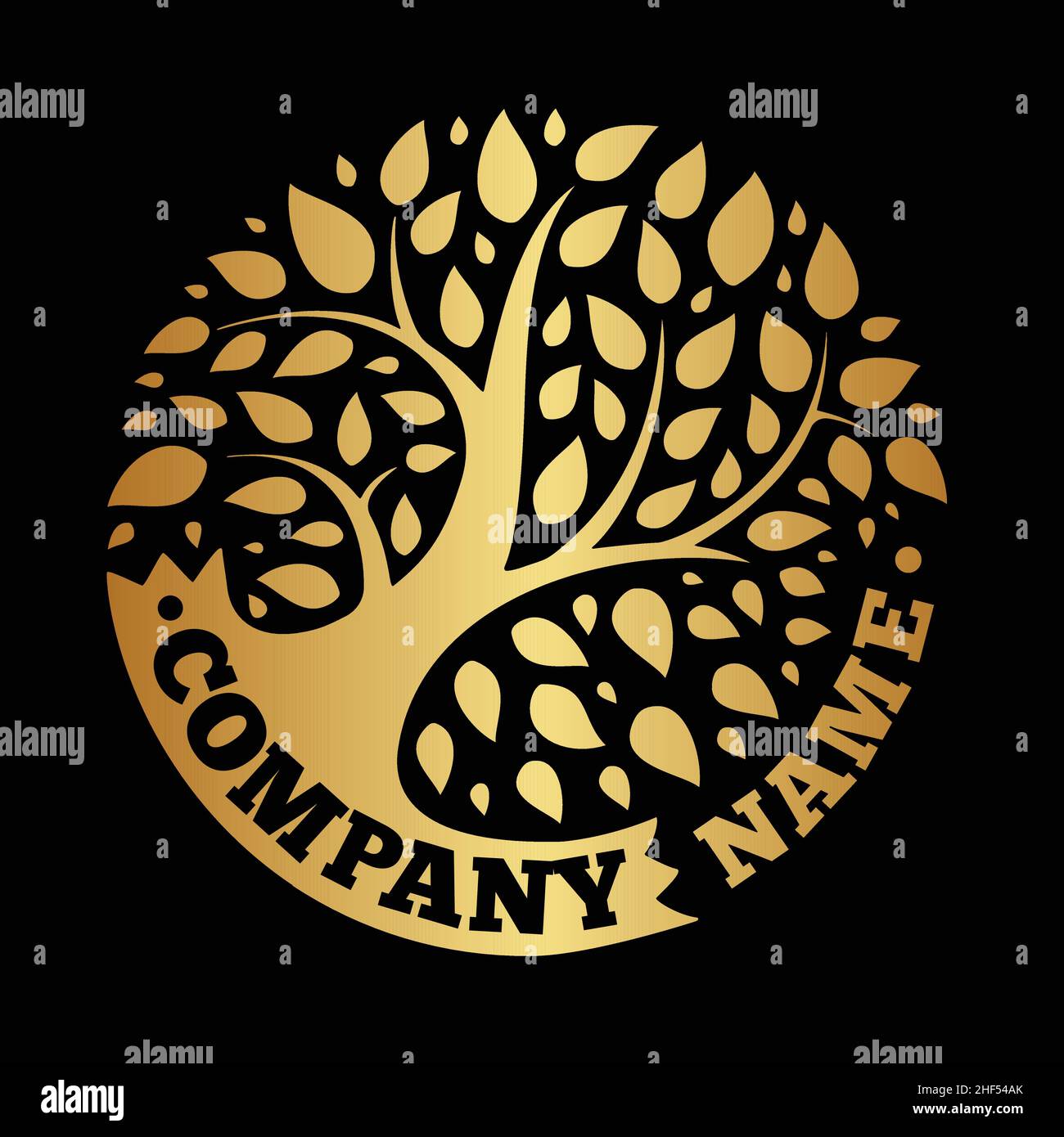 Modern and elegant tree logo design template. Vector and illustration ...