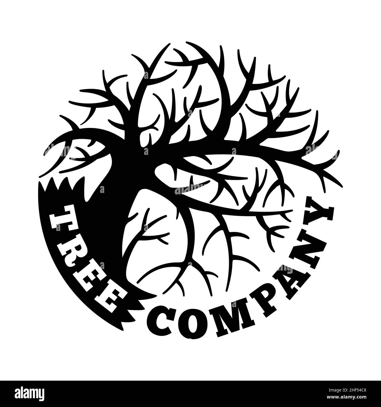 Black And White Tree Logo